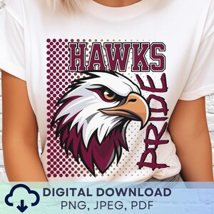Digital Download Hawks Pride PNG, Hawks Mascot JPEG, Favorite Team ...