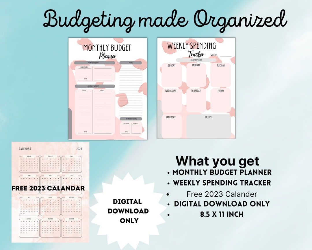 Weekly Spending Tracker / Monthly Budget Planner / Monthly Expenses ...