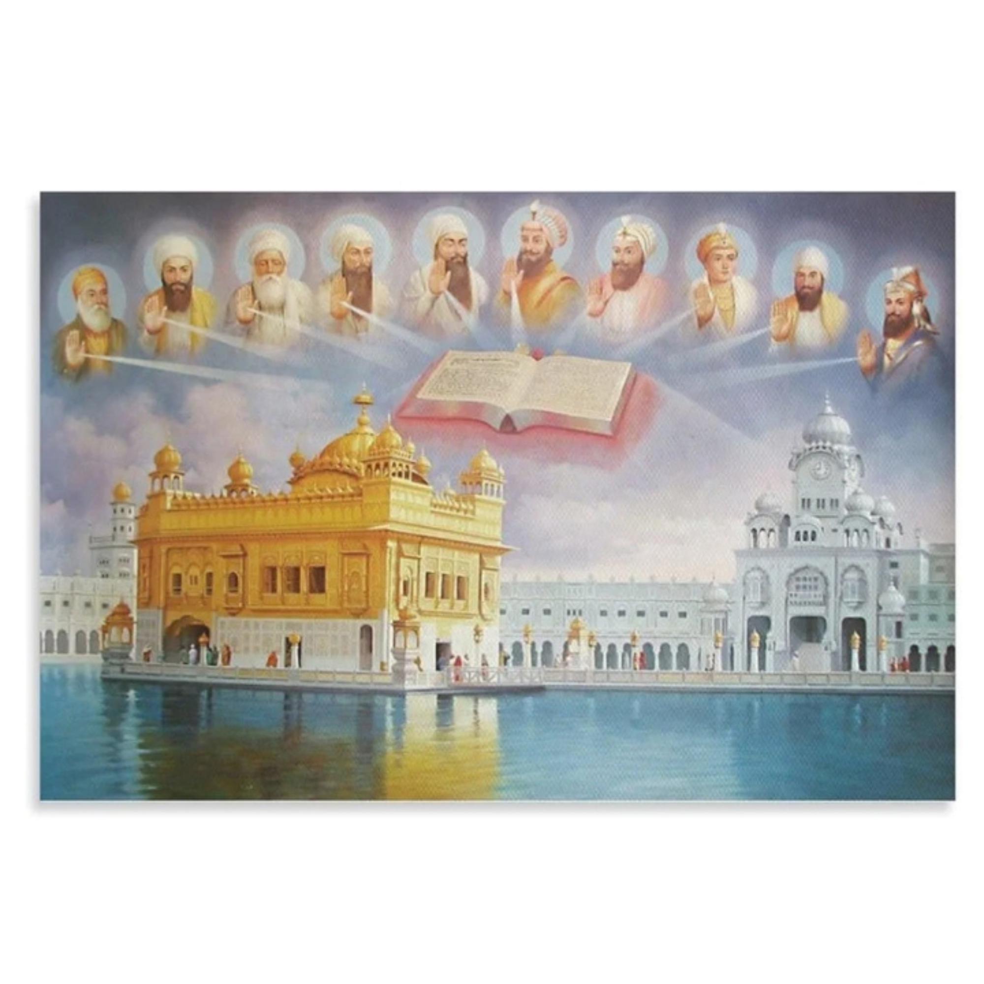 All Ten Sikh Guru Giving Blessing From Sky to Golden Temple in ...