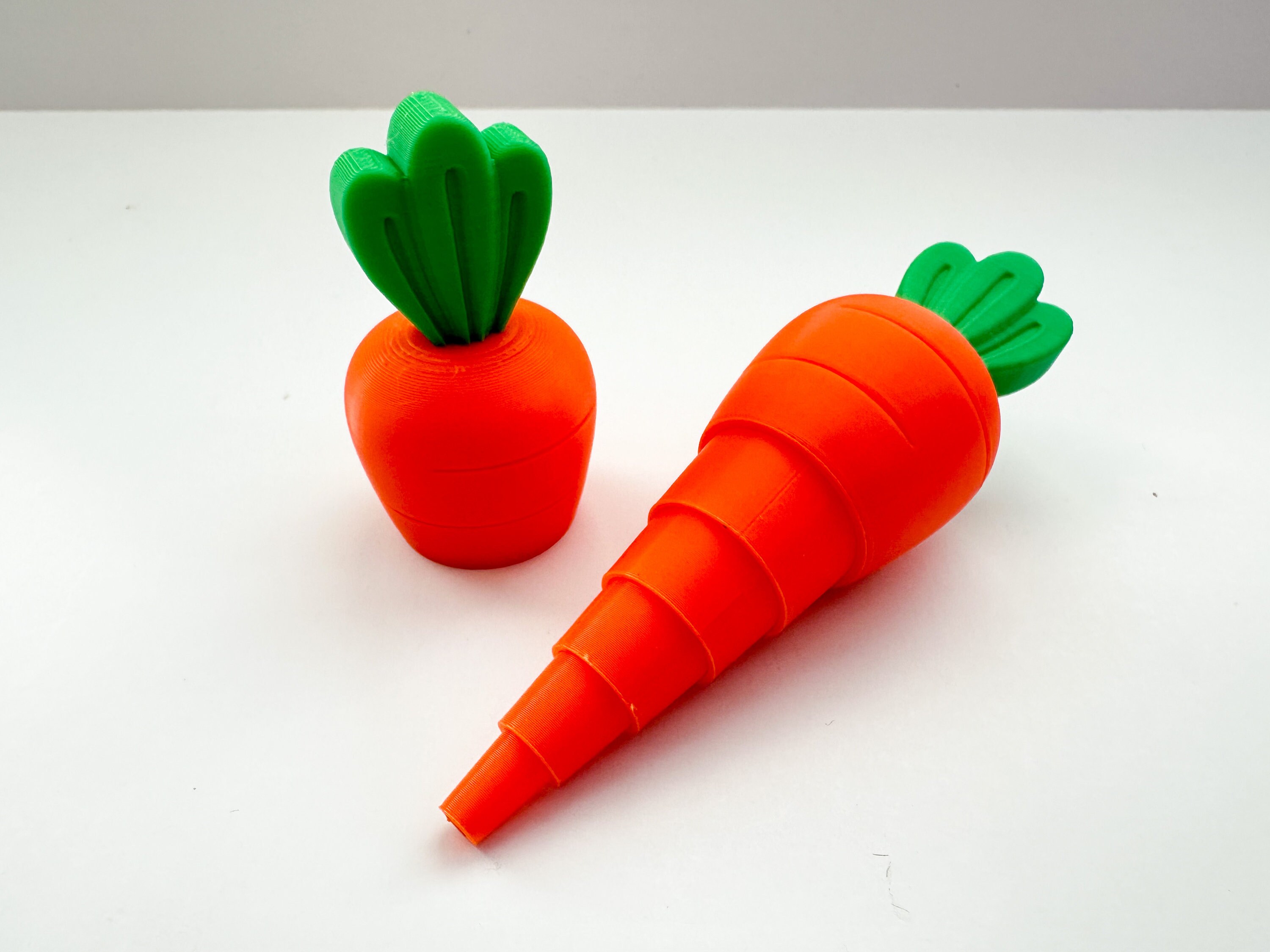 Collapsible (& Expanding) Carrots (2 Sizes) - STL Files for 3D Printing ...