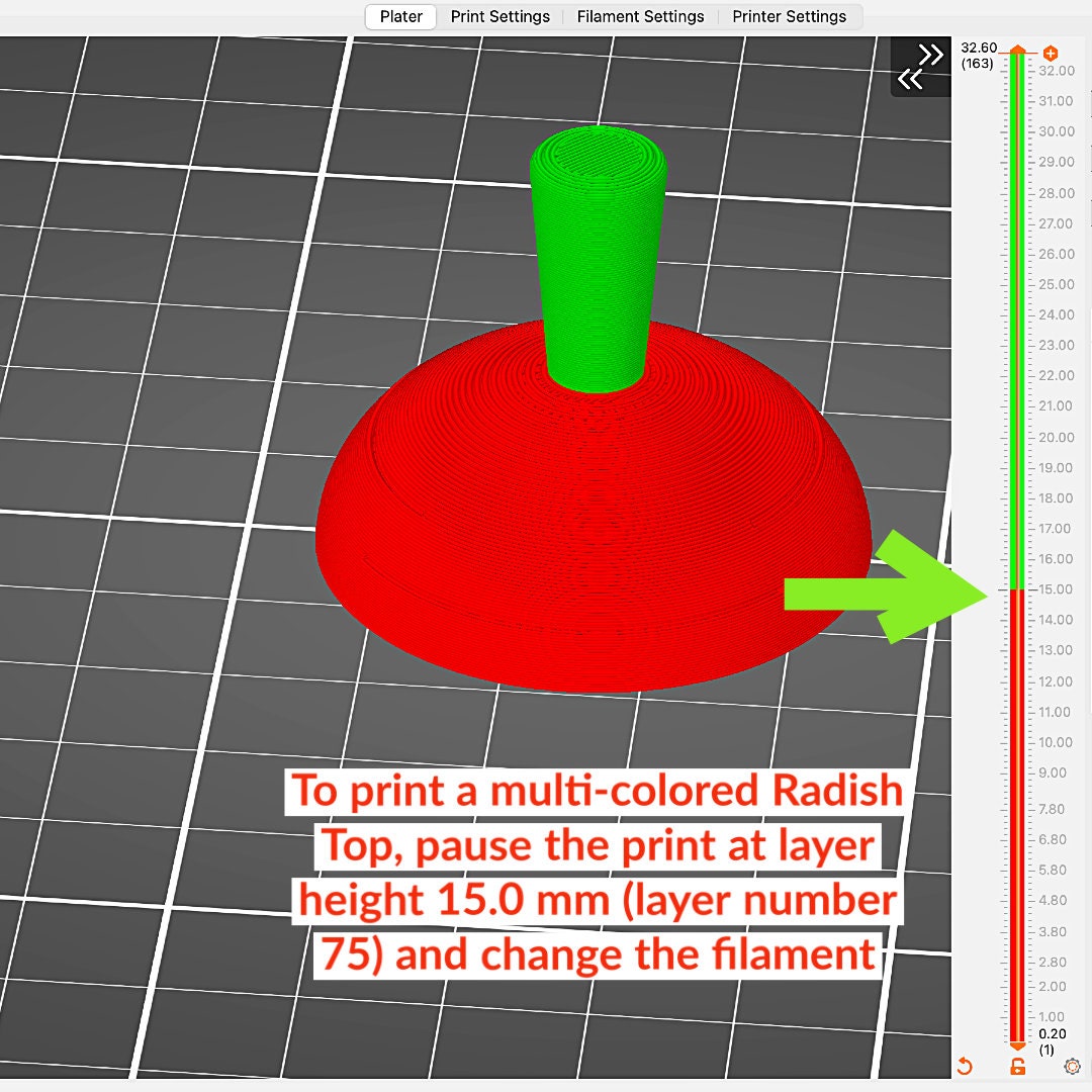 Rotating Radish (spinning Top) Fidget Toy - STL File for 3D Printing - Etsy