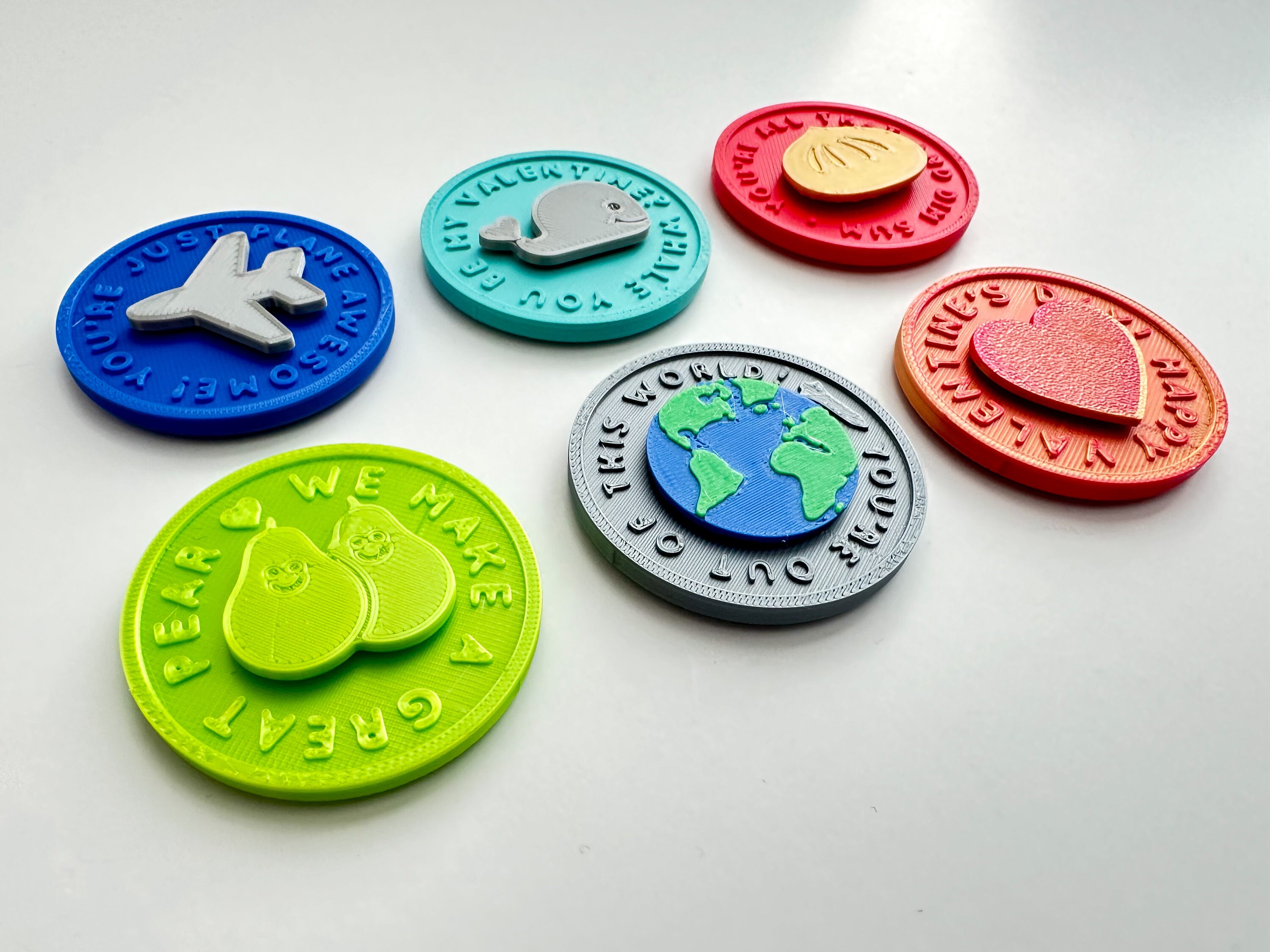 Valentine Coin Fidget Spinners (6 Styles) - STL Files for 3D Printing ...