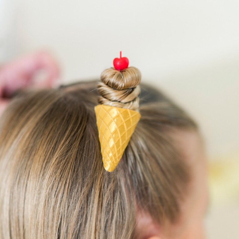 Mini Ice Cream Cone & Cherry Hair Accessory STL Files for 3D Printing ...