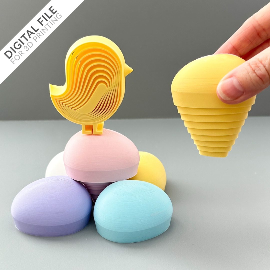 Baby Chick and Easter Egg Layered Fidgets - STL Files for 3D Printing ...