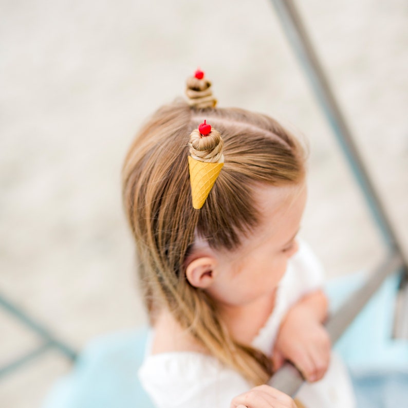 Mini Ice Cream Cone & Cherry Hair Accessory STL Files for 3D Printing ...