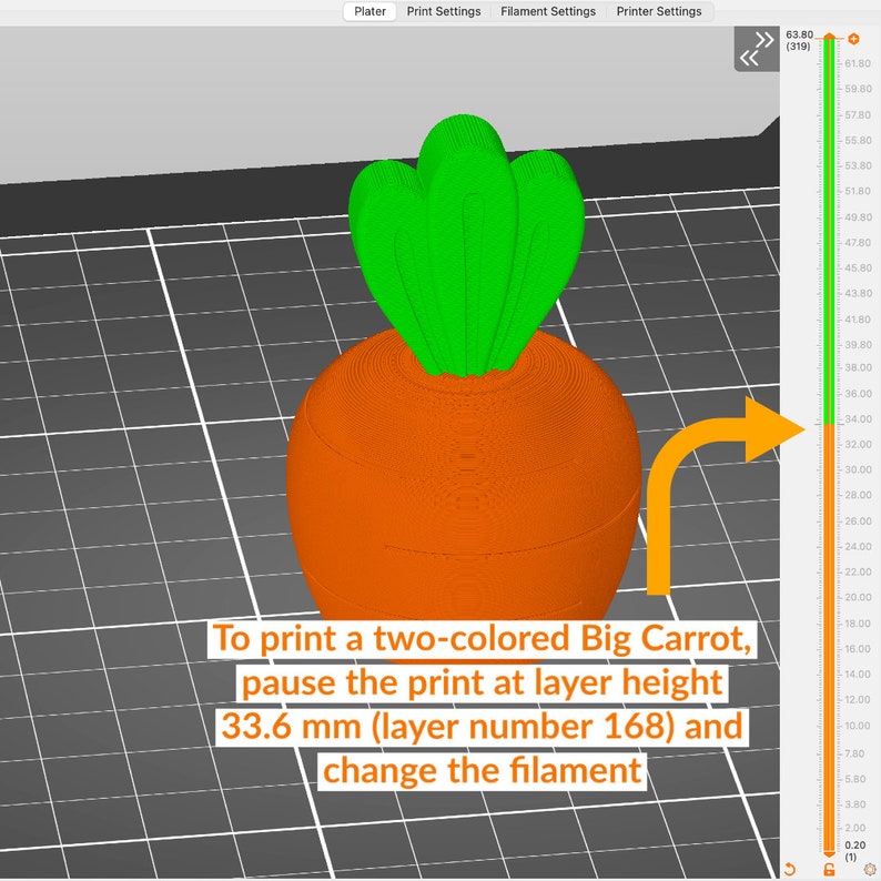 Collapsible (& Expanding) Carrots (2 Sizes) - STL Files for 3D Printing ...