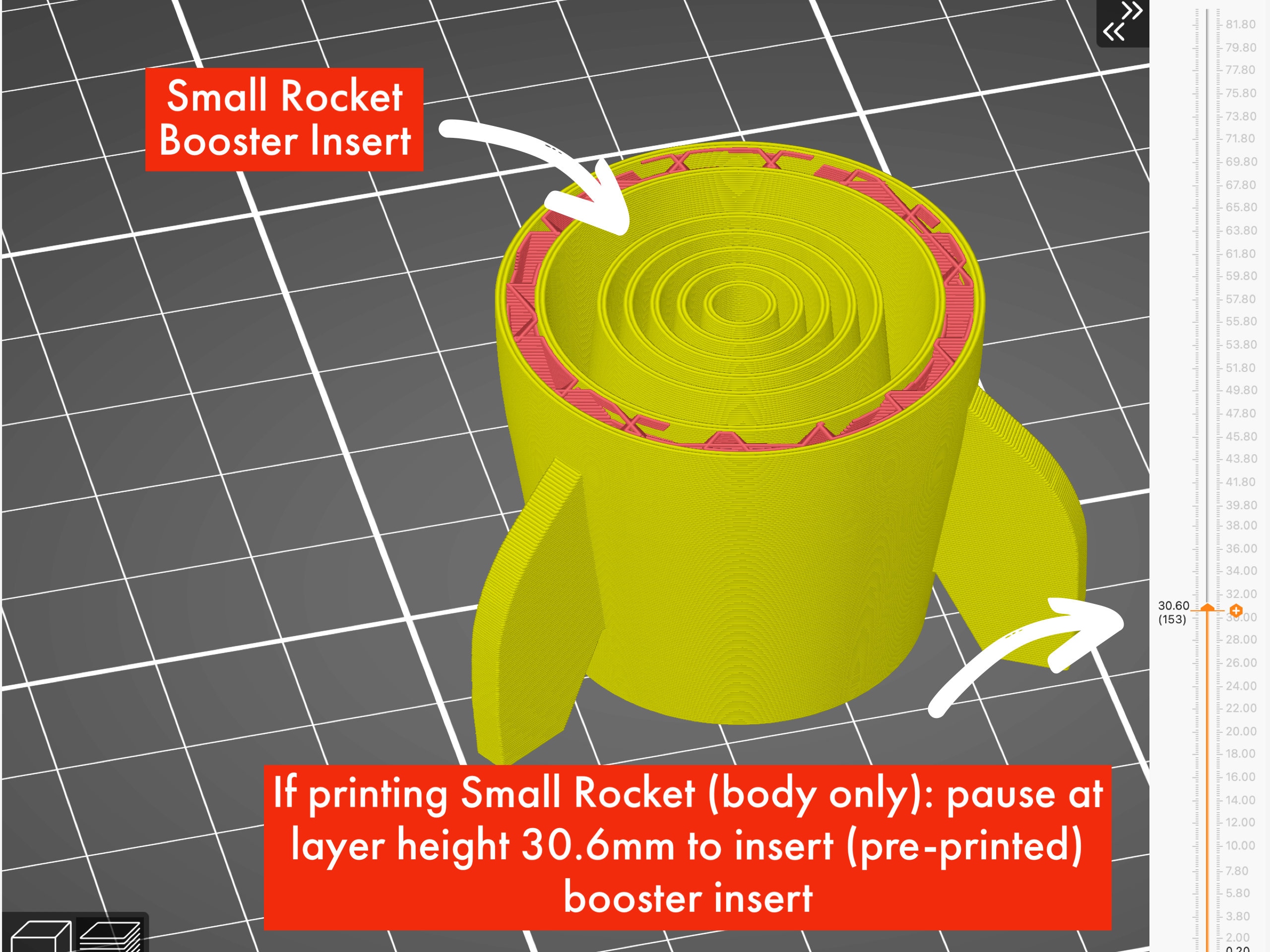 Rocket With Booster - STL File for 3D Printing - Etsy