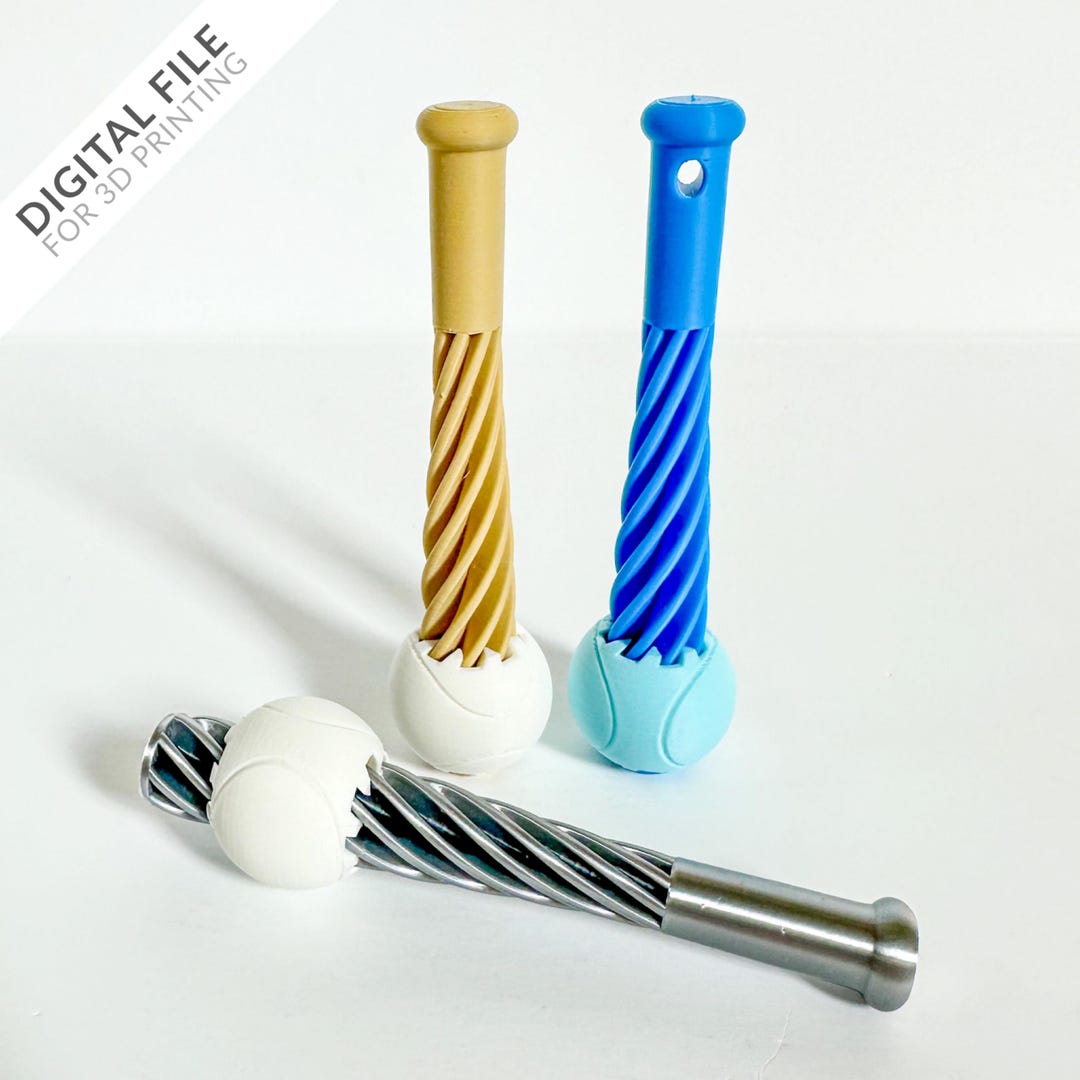 Baseball Bat & Ball Impossible Pass Through Fidget - STL Files for 3D ...