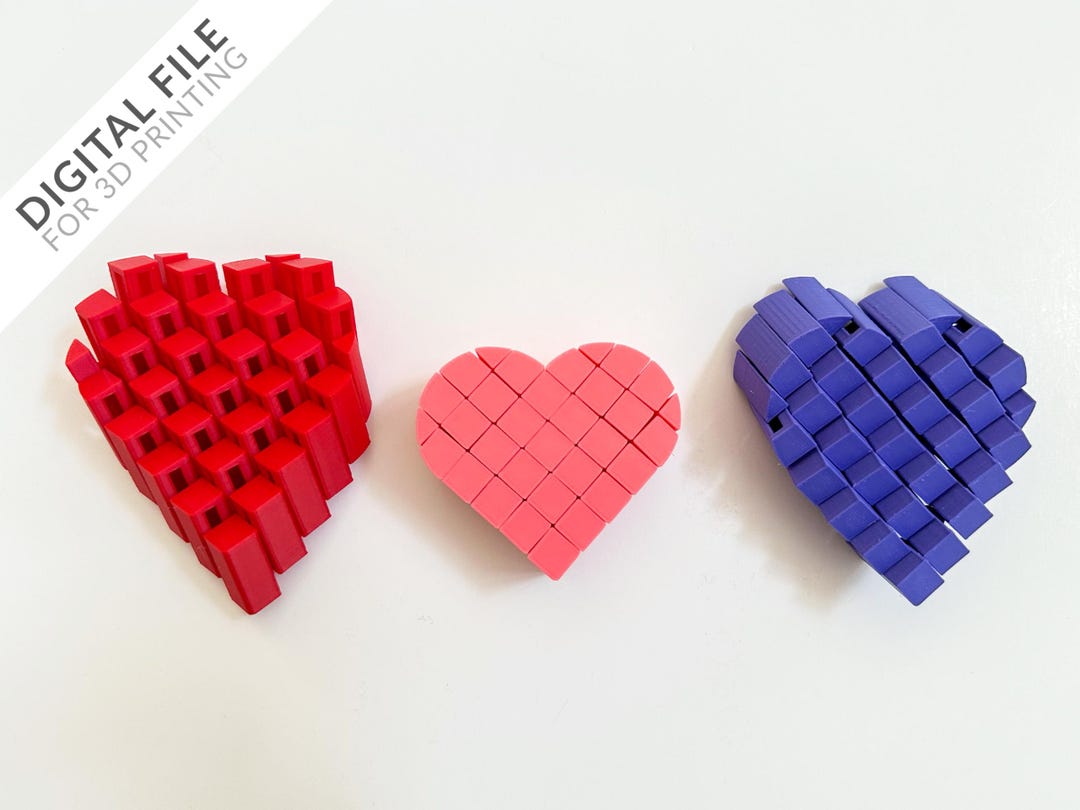 Heart Pixel Fidget - STL File for 3D Printing - Etsy