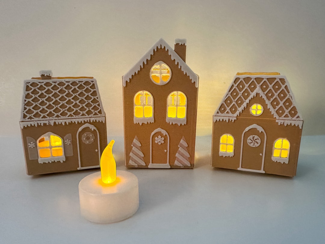 Mini Gingerbread Houses for Tea Lights or Treats: STL Files for 3D ...