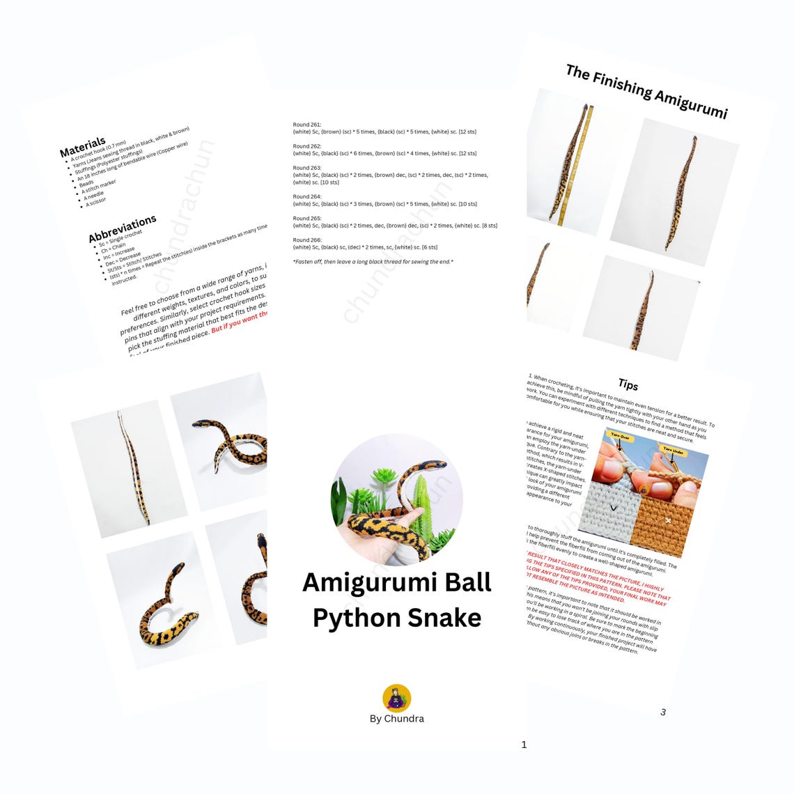 Ball Python Snake Crochet Pattern, Stuffed Animal Pattern, PDF Download ...