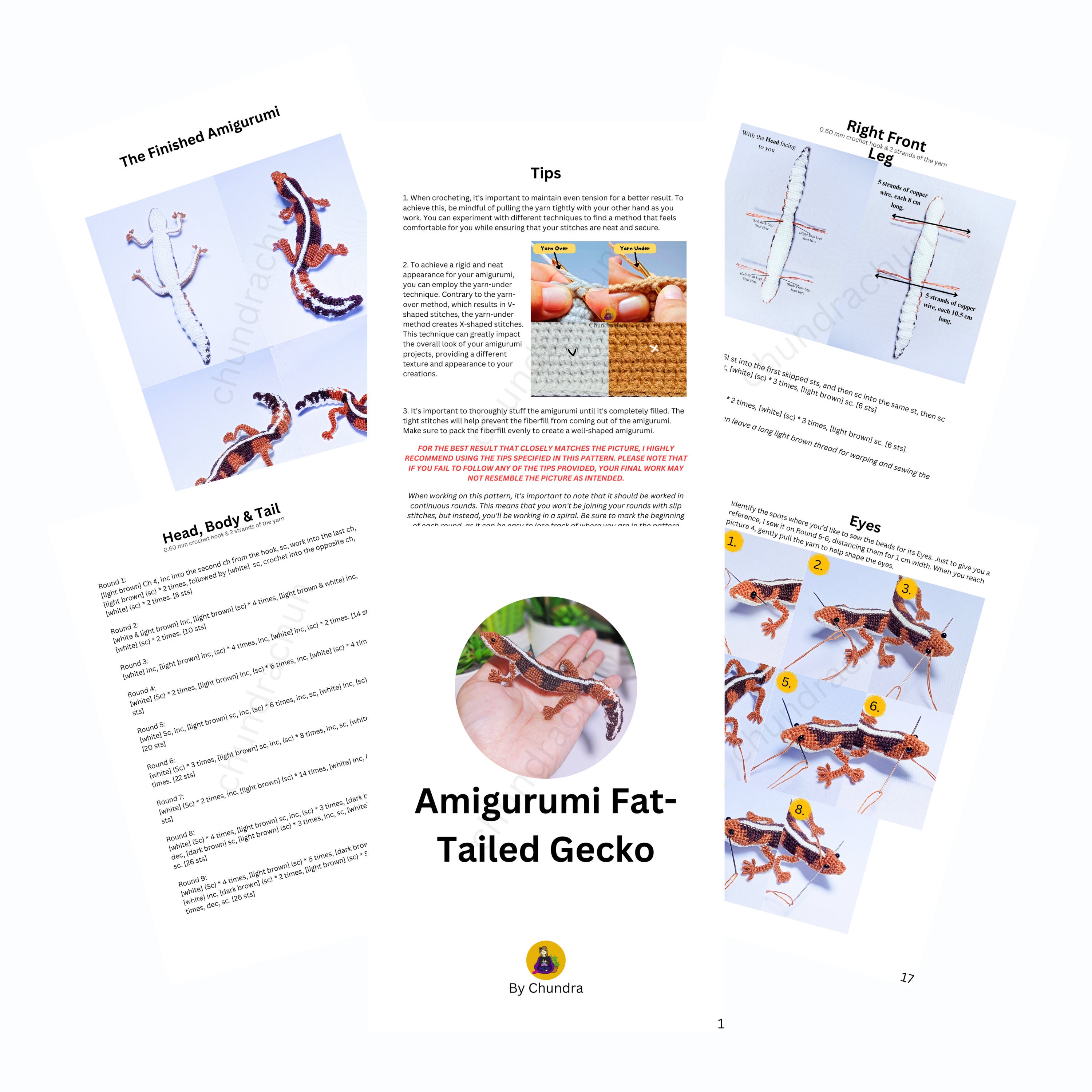 Fat Tailed Gecko Lizard Crochet Pattern, Stuffed Animal Pattern, PDF ...