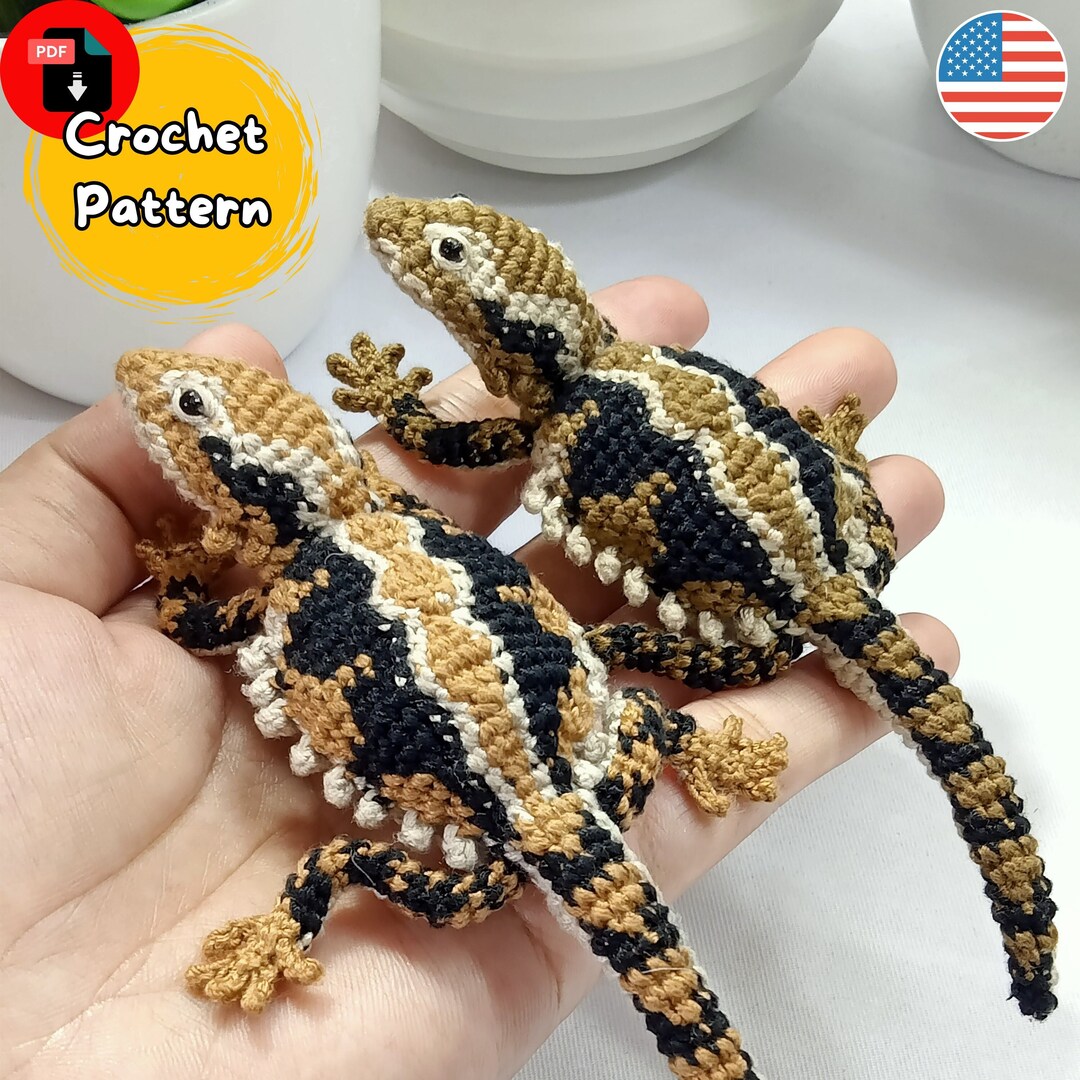 Bearded Dragon Lizard Crochet Pattern, Stuffed Animal Pattern, PDF ...