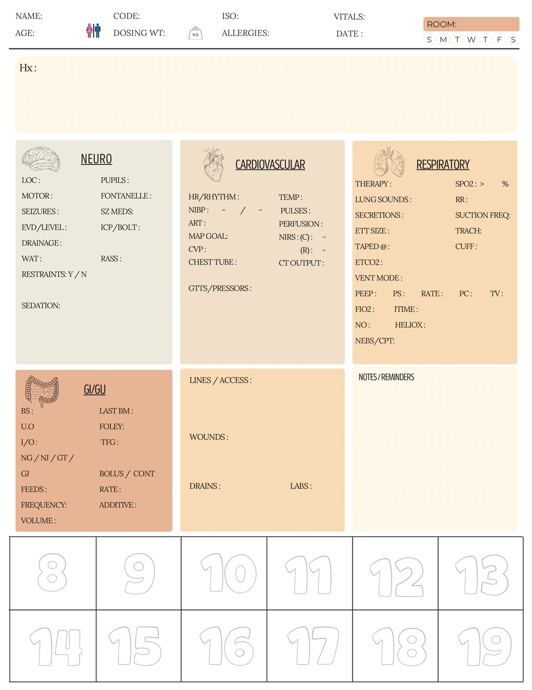 ICU Night Shift Report Sheet .SVG - Etsy