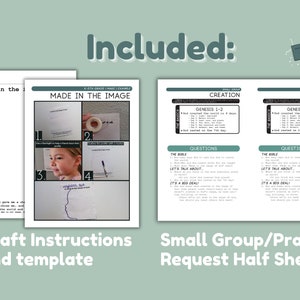 Genesis 1-2 | Elementary Lesson Packet, 10 Pages | Bible Curriculum - Etsy