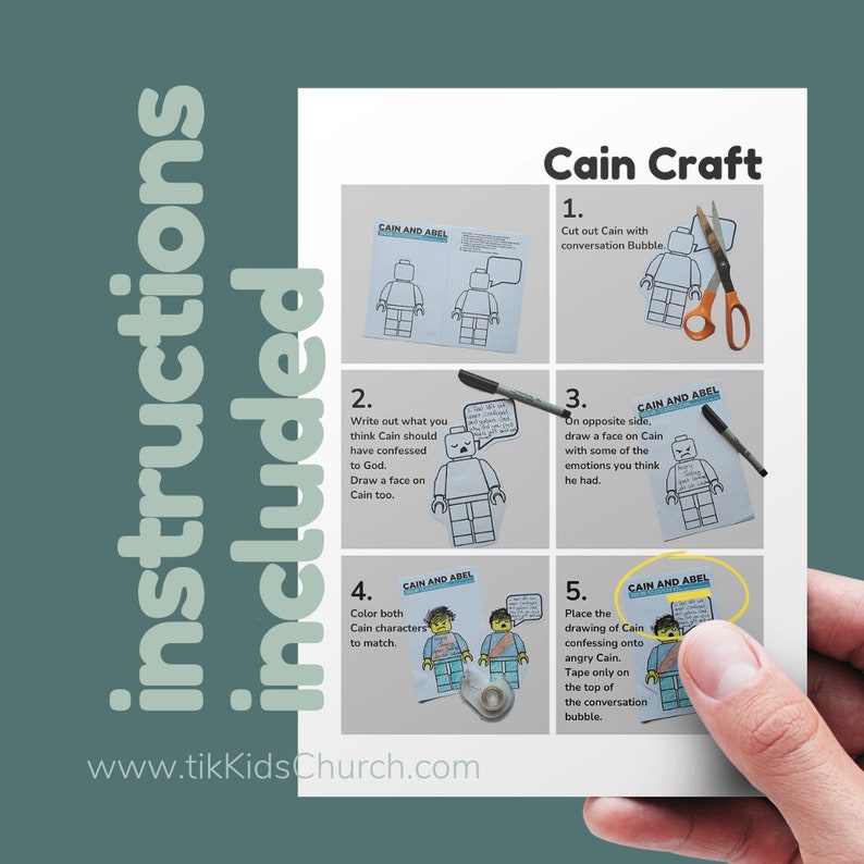 Cain & Abel Craft: Kid-drawn Bible Lesson (PDF Template) - Etsy