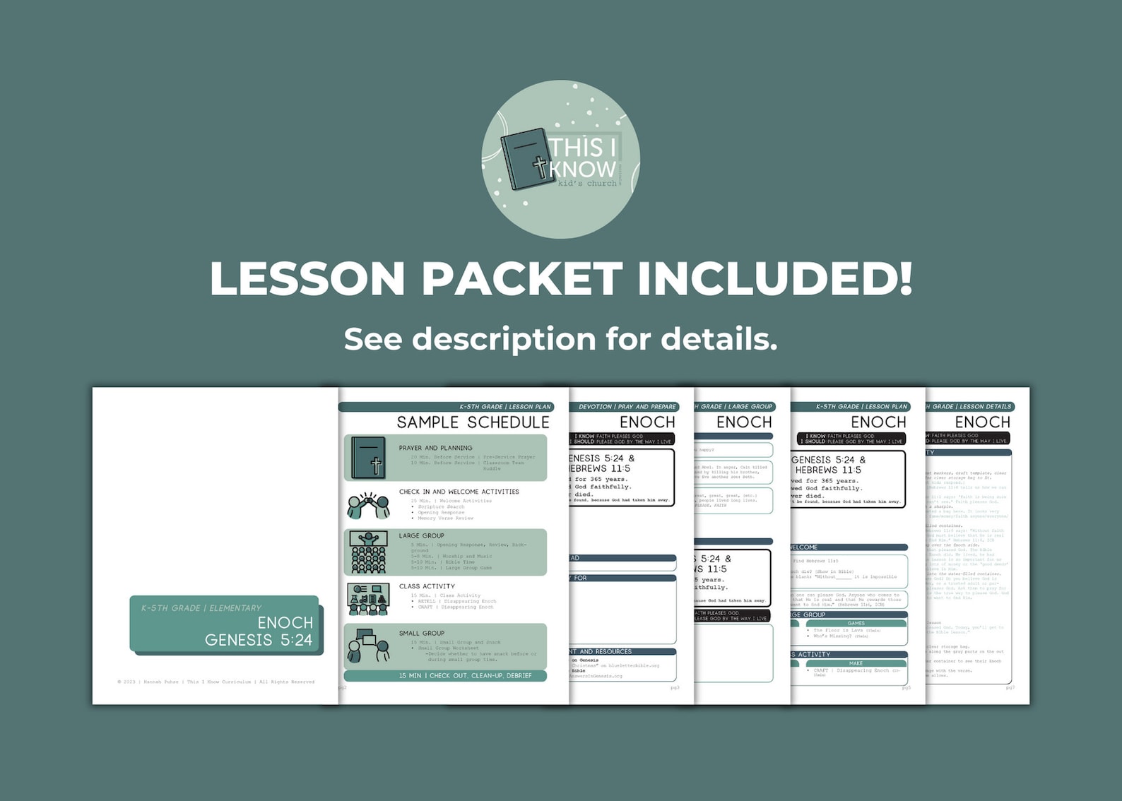 Enoch Craft & Lesson Plan: Kids Church Activity (PDF) - Etsy