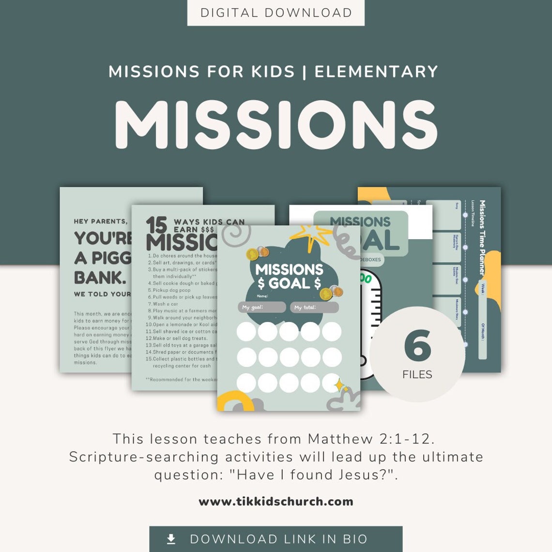 Missions for Kids: Elementary Lesson Planner (6 Digital Files) - Etsy