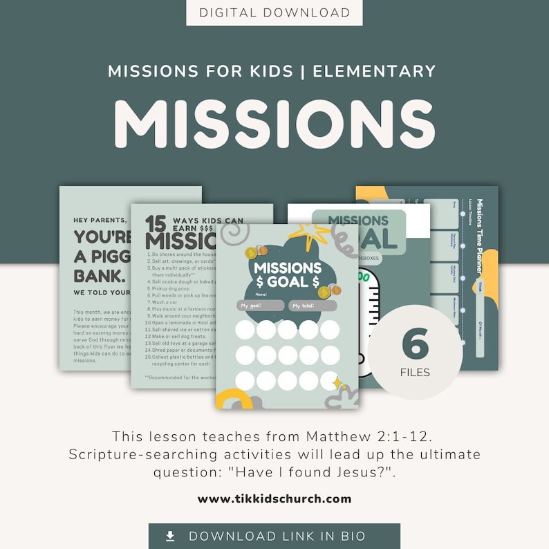 Missions for Kids: Elementary Lesson Planner (6 Digital Files) - Etsy