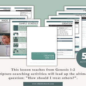 Genesis 1-2 | Elementary Lesson Packet, 10 Pages | Bible Curriculum - Etsy