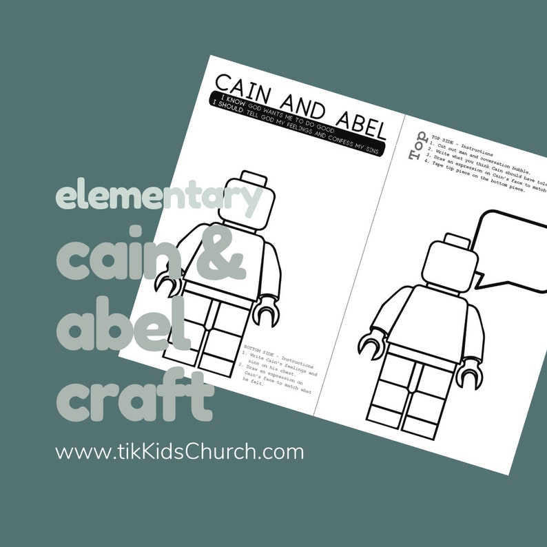 Cain & Abel Craft: Kid-drawn Bible Lesson (PDF Template) - Etsy