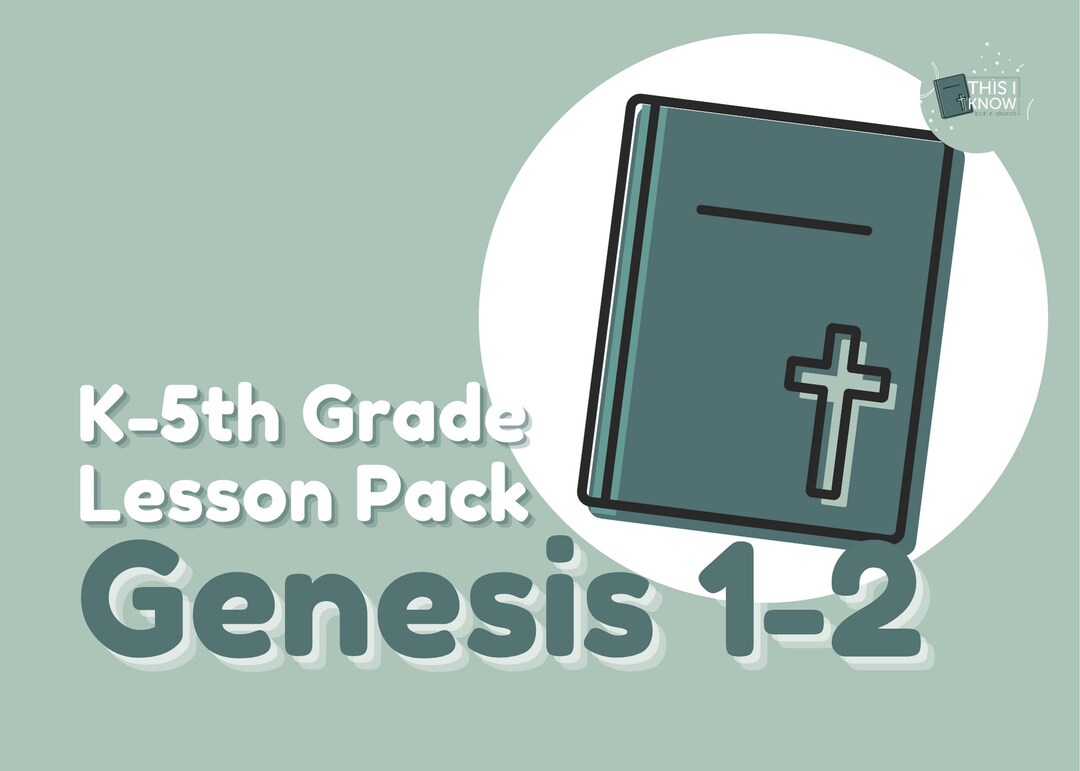 Genesis 1-2 | Elementary Lesson Packet, 10 Pages | Bible Curriculum - Etsy