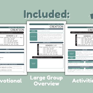 Genesis 1-2 | Elementary Lesson Packet, 10 Pages | Bible Curriculum - Etsy