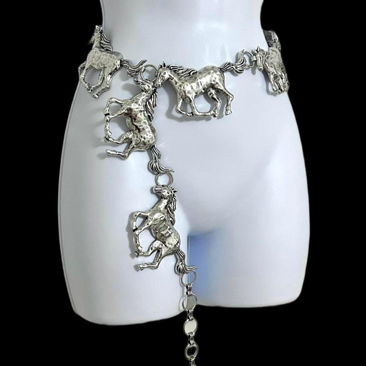 Y2k Metal Horse Western Chain Belt - Etsy