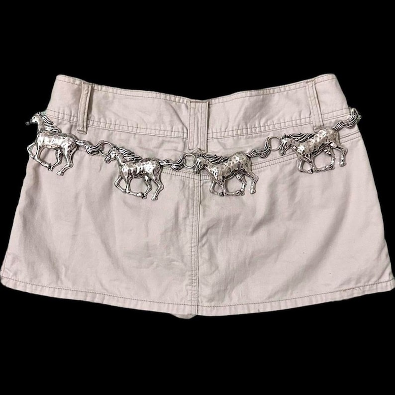 Y2k Metal Horse Western Chain Belt - Etsy