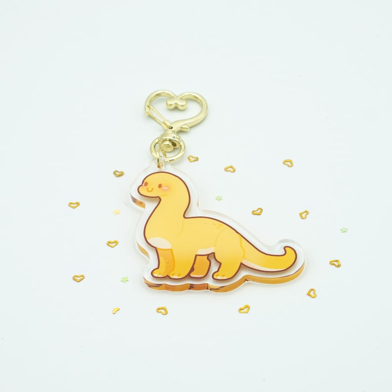 Rainbow Dino Friendship Keychains, Lightweight, Glossy - Etsy