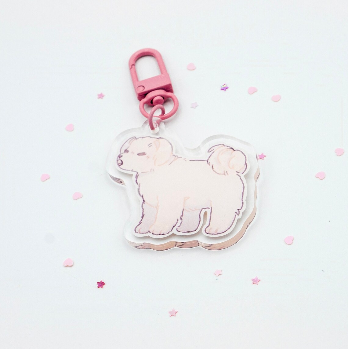 Princess the Maltese Doggy Keychain Clear Acrylic - Etsy