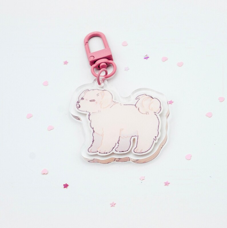 Princess the Maltese Doggy Keychain Clear Acrylic - Etsy