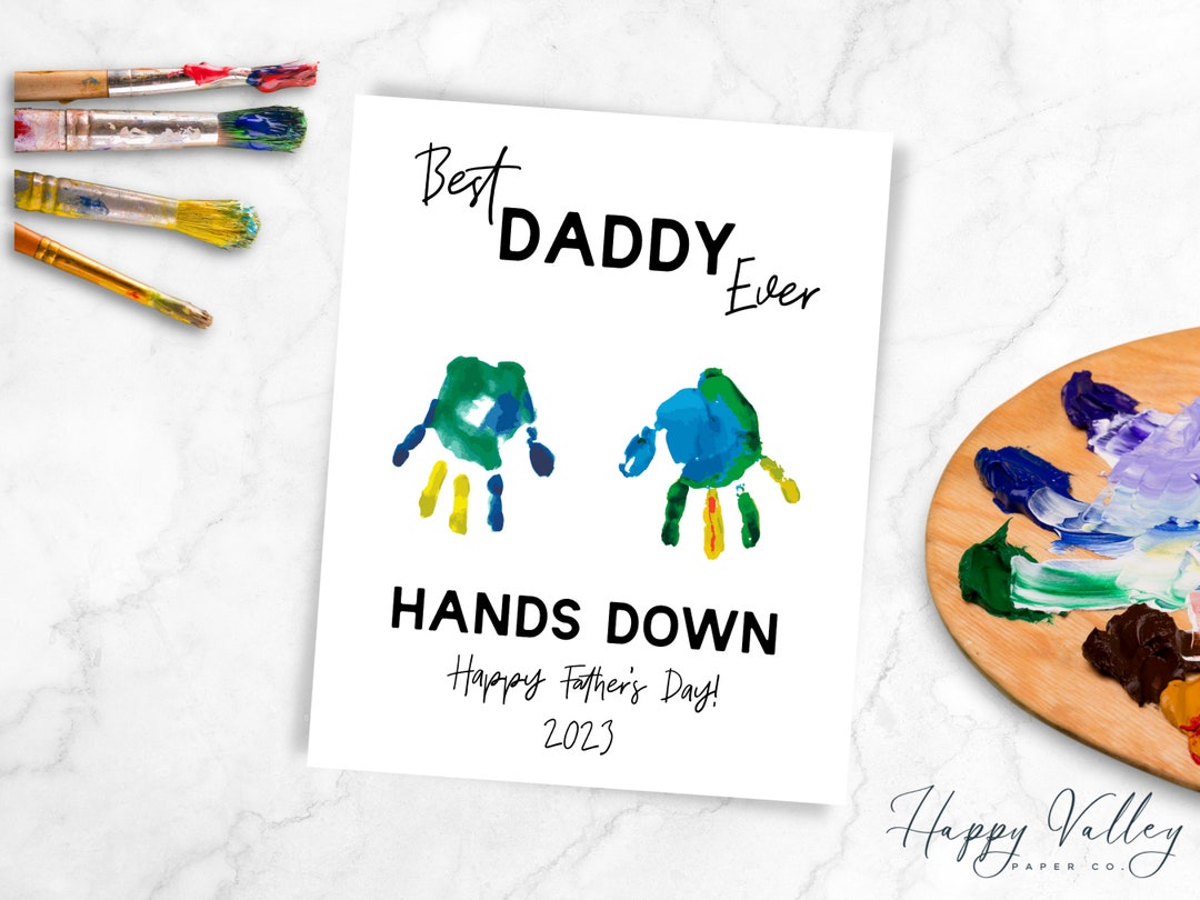 Father's Day Handprint Art Craft, Dad Gift (digital Download) - Etsy