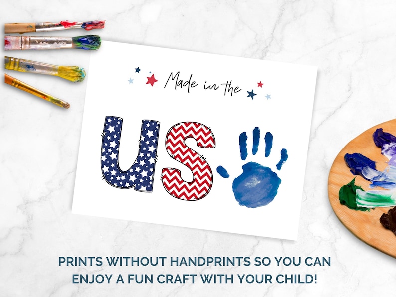 4th of July Handprint Art Craft, 4th of July Activity for Kids, 4th of ...