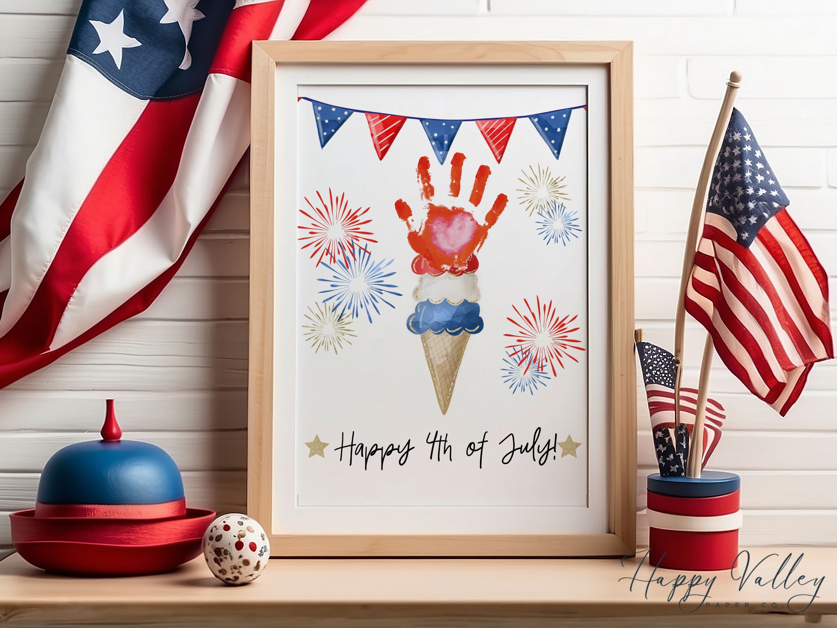 4th of July Handprint Art Craft, 4th of July Activity for Kids, 4th of ...