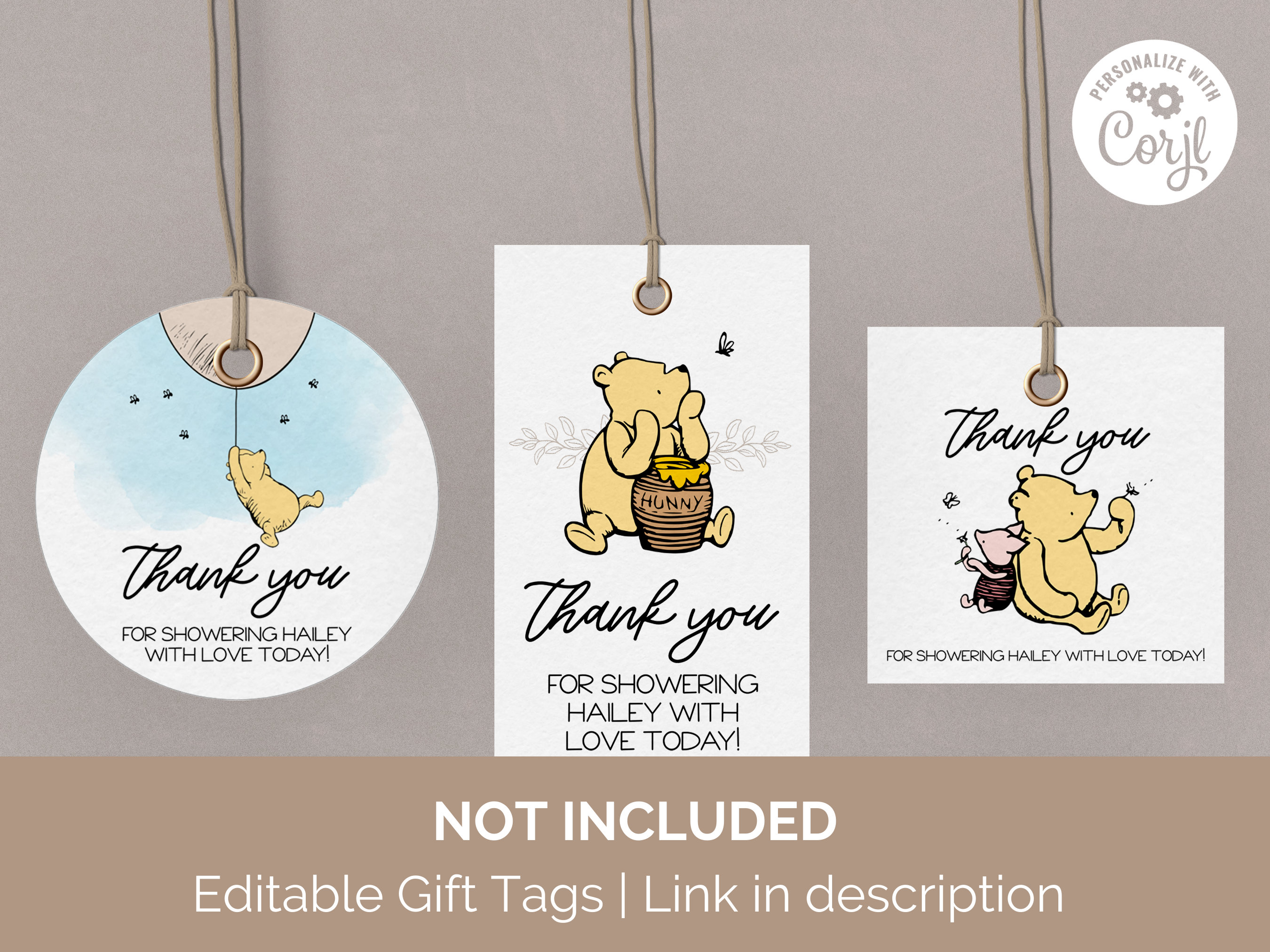 Winnie the Pooh Baby Shower Food Sign: Yummy Tummy (digital Download ...
