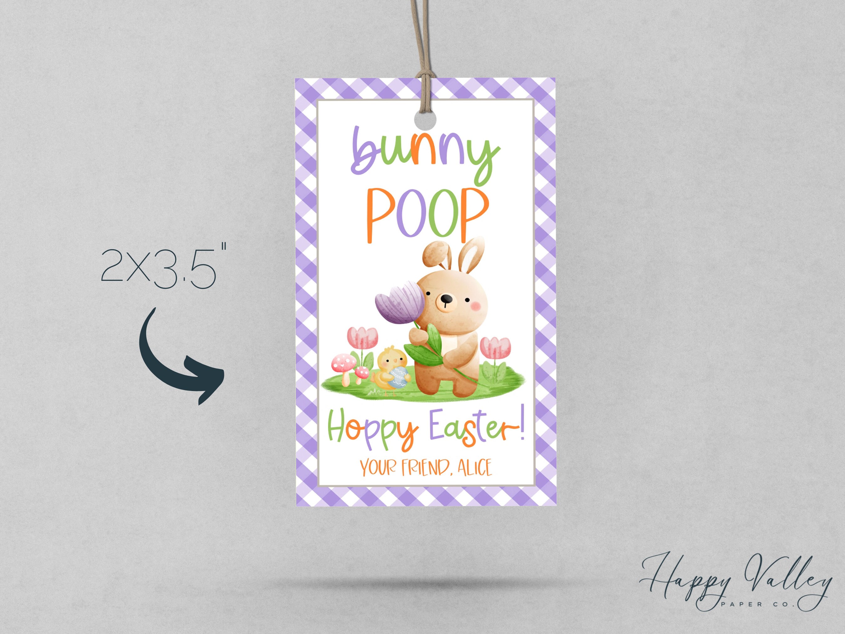 Bunny Poop Easter Gift Tag, Watercolor Easter Favor Tag, Easter Gift ...