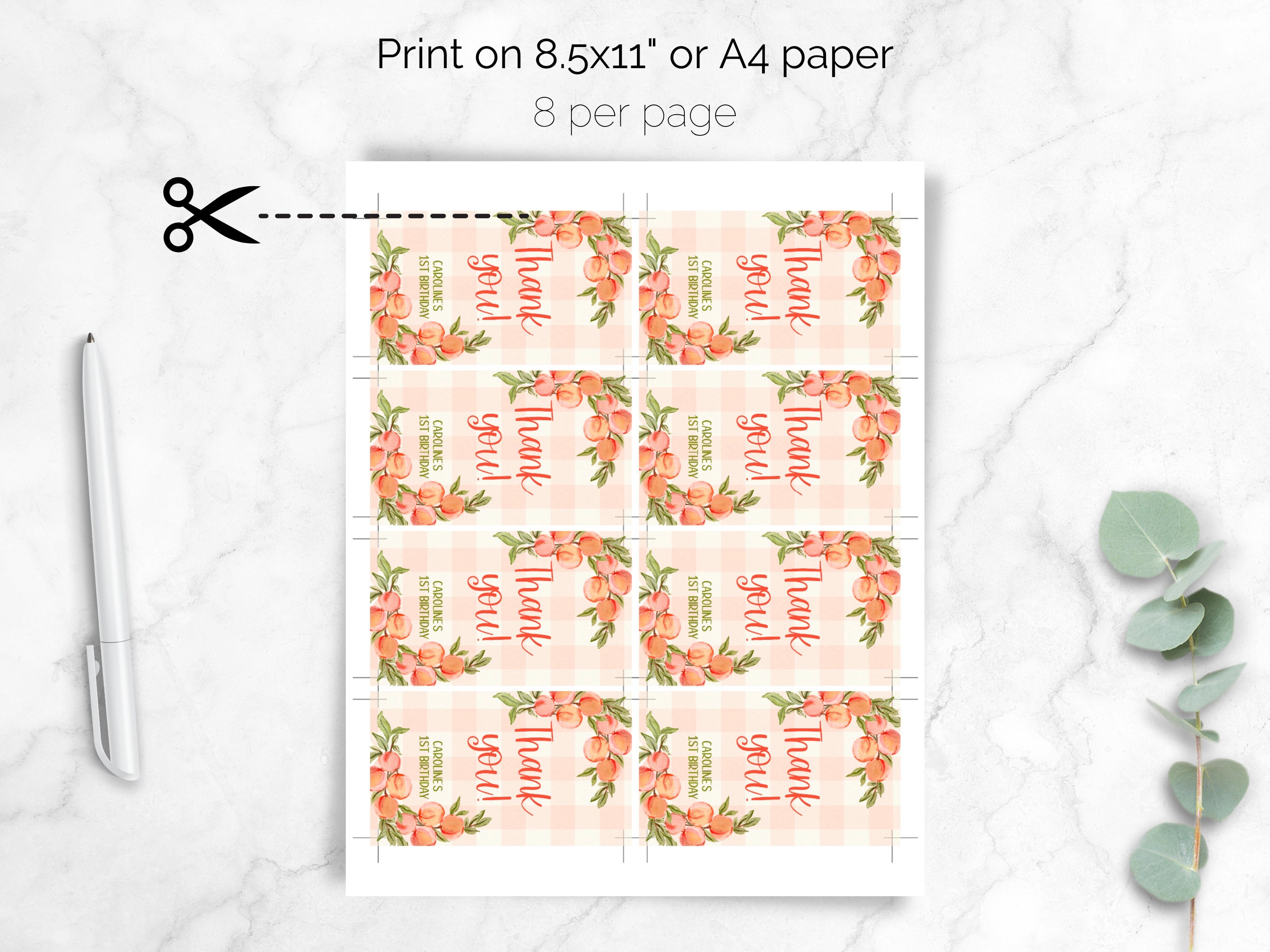 One Sweet Peach Birthday Favor Tag Sweet as a Peach Party - Etsy