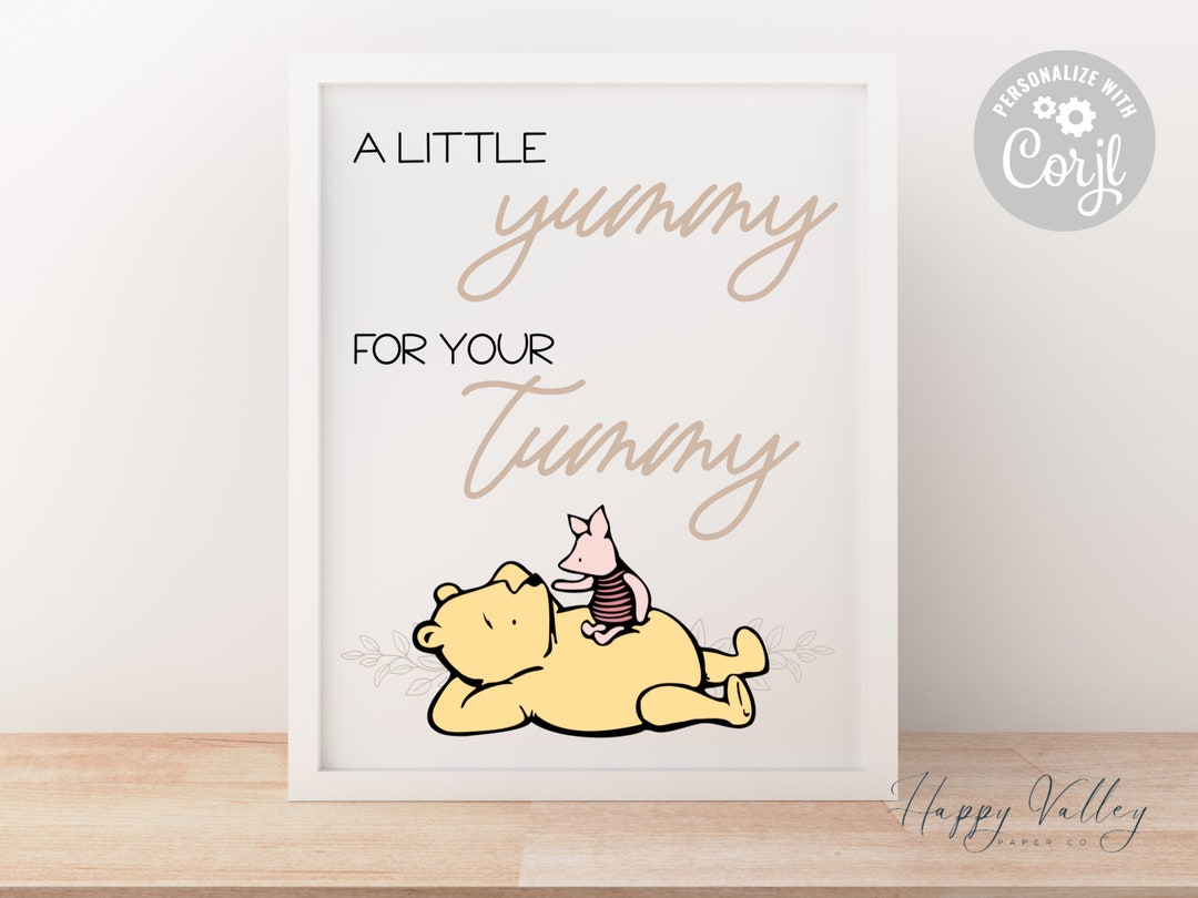 Winnie the Pooh Baby Shower Food Sign: Yummy Tummy (digital Download ...