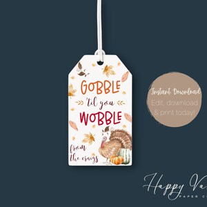 Thanksgiving Gift Tags Printable, Gift Tags Personalized, Gift Tag ...