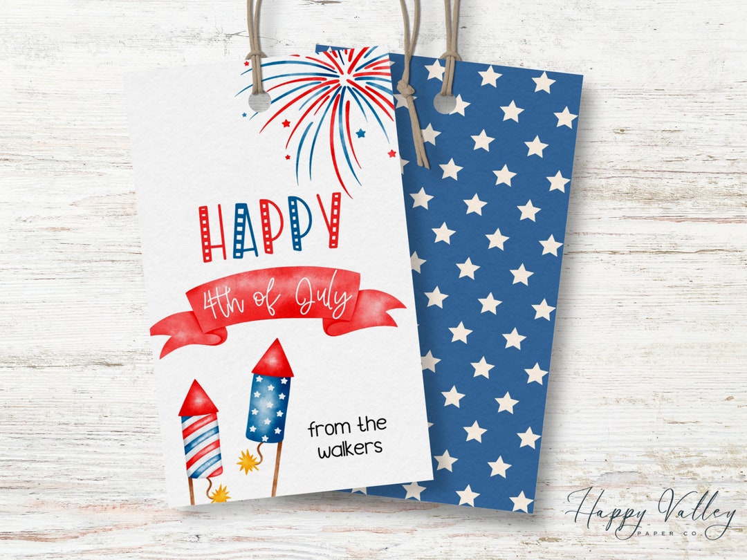 Happy 4th of July Gift Tag, Printable 4th of July Gift Tags, 4th of ...
