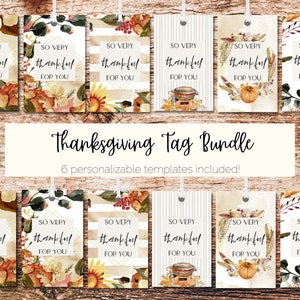 Thanksgiving Gift Tags Printable, Gift Tags Personalized, Gift Tag ...