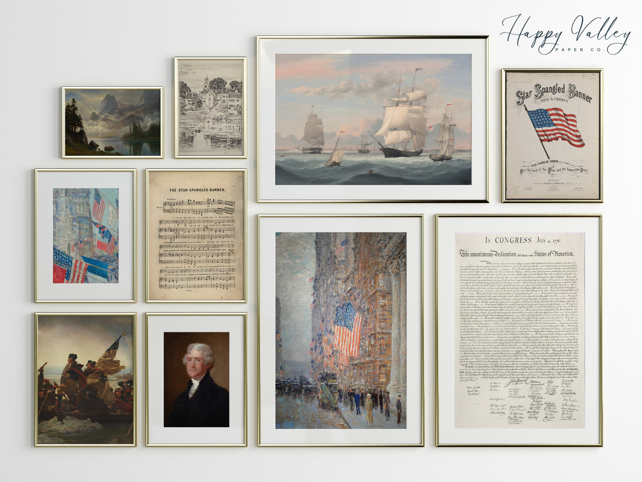 Vintage 4th of July Gallery Wall Print Set of 10, Independence Day Art ...