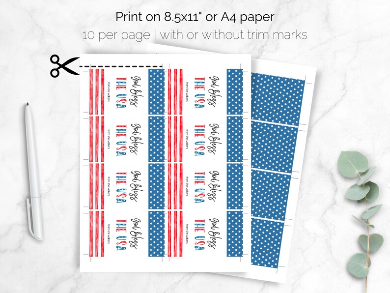 God Bless the USA Gift Tag, Printable 4th of July Gift Tags, 4th of ...