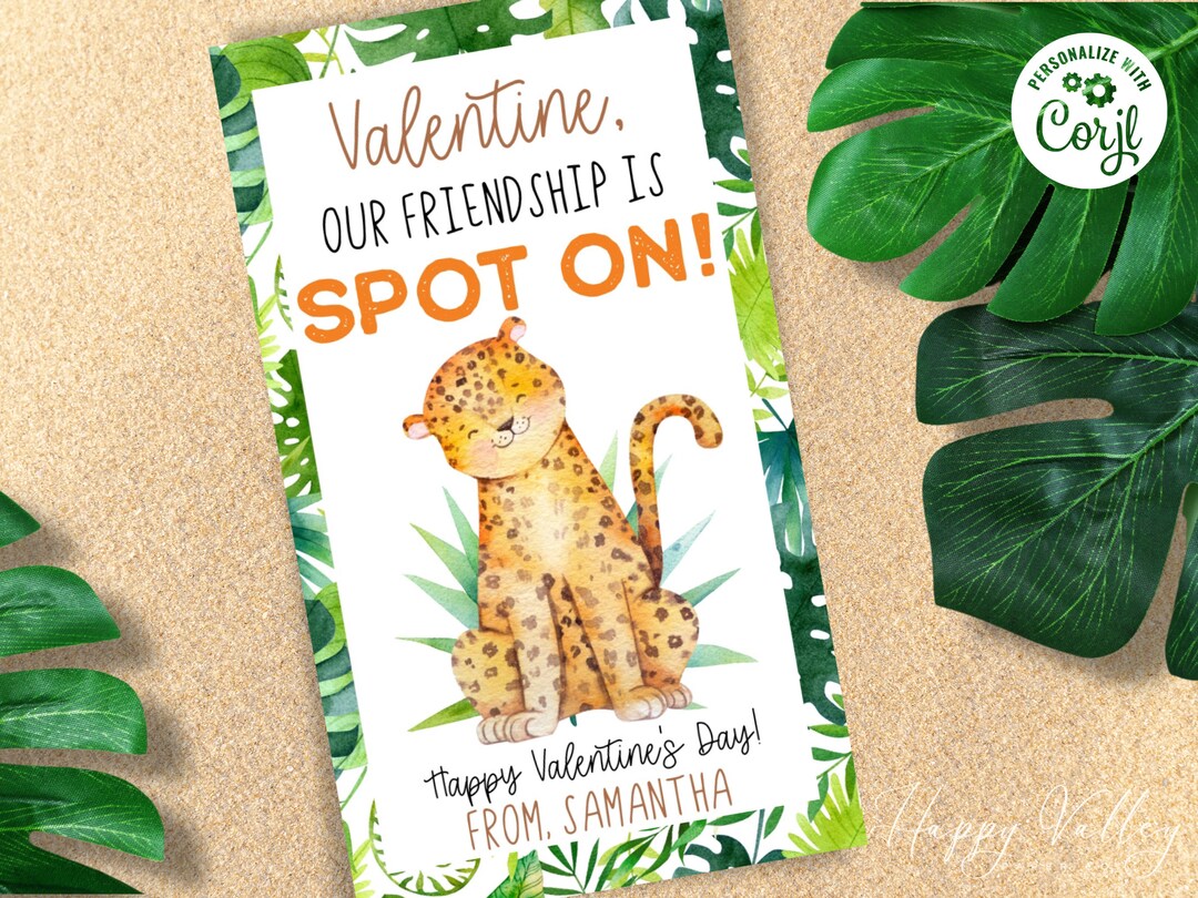 Safari Valentine Printable: Editable Classroom Gift Tag (instant ...