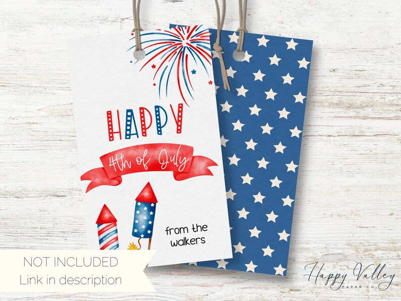 God Bless the USA Gift Tag, Printable 4th of July Gift Tags, 4th of ...