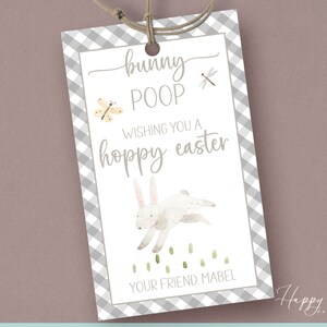 Bunny Poop Easter Gift Tag, Watercolor Easter Favor Tag, Editable Favor ...