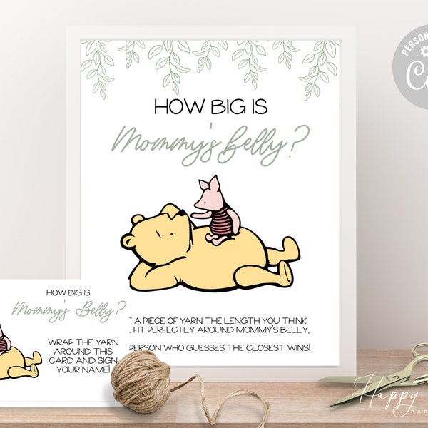 Winnie the Pooh How Big is Mommy's Belly Game - Etsy Canada