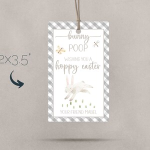 Bunny Poop Easter Gift Tag, Watercolor Easter Favor Tag, Editable Favor ...