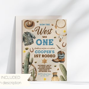 How the West Was One Thank You Card, Western Birthday Thank You Card ...